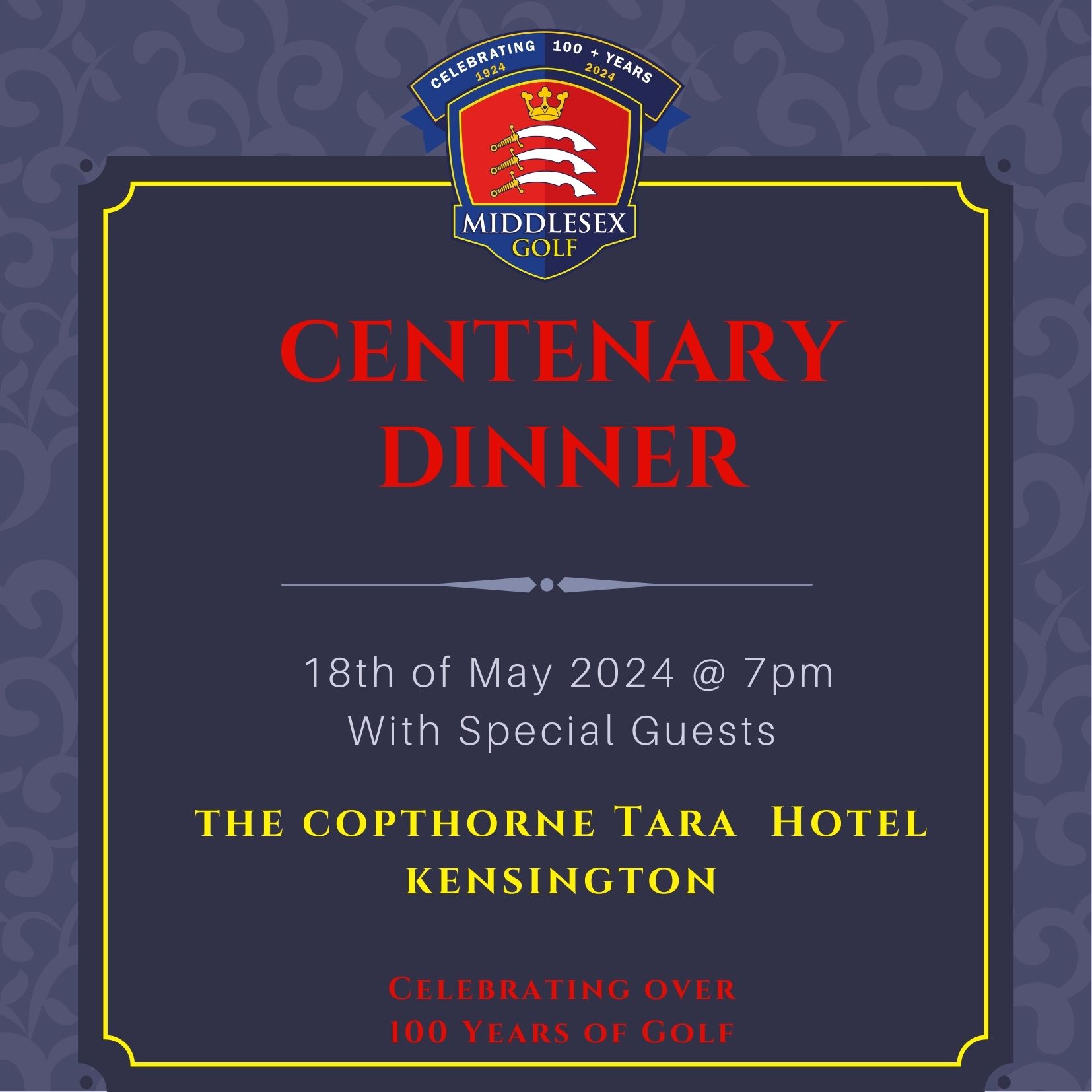 100 Years Plus Centenary Dinner – Middlesex Golf